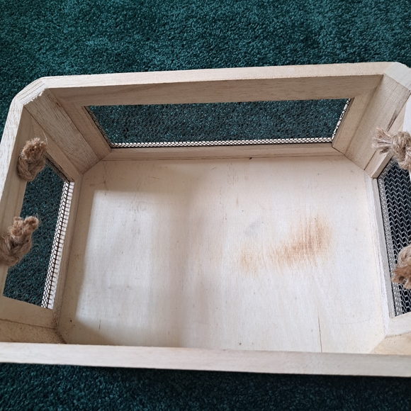 T.J.Maxx | Accents | Wooden Organizer Binbasket With Metal Weaving ...